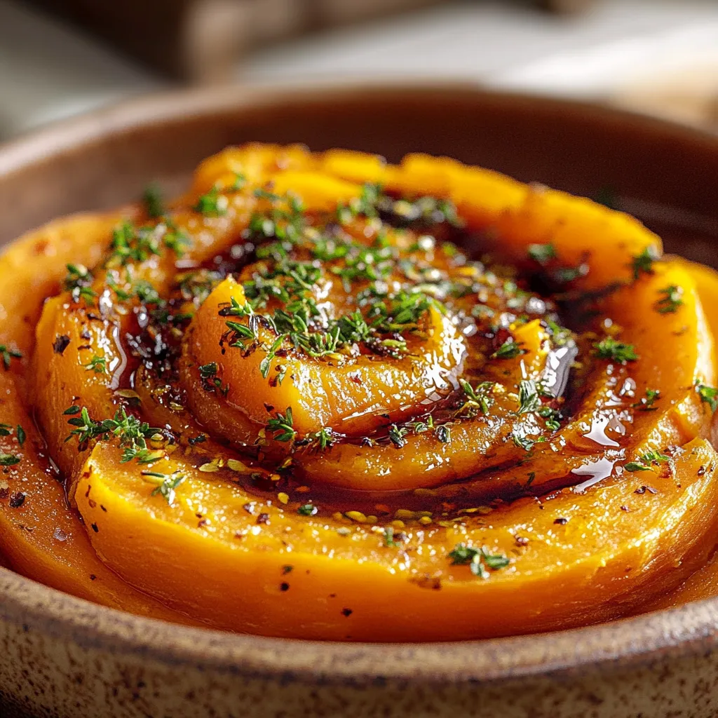 Savory Whipped Sweet Potatoes with Garlic Herb Butter & Honey